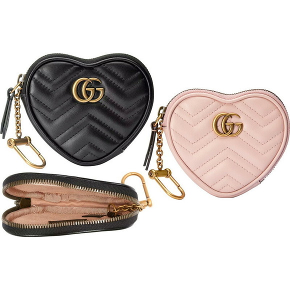 Gucci | Bags | Gucci Keychain Coin Purse Gg Marmont Chevron Quilted ...